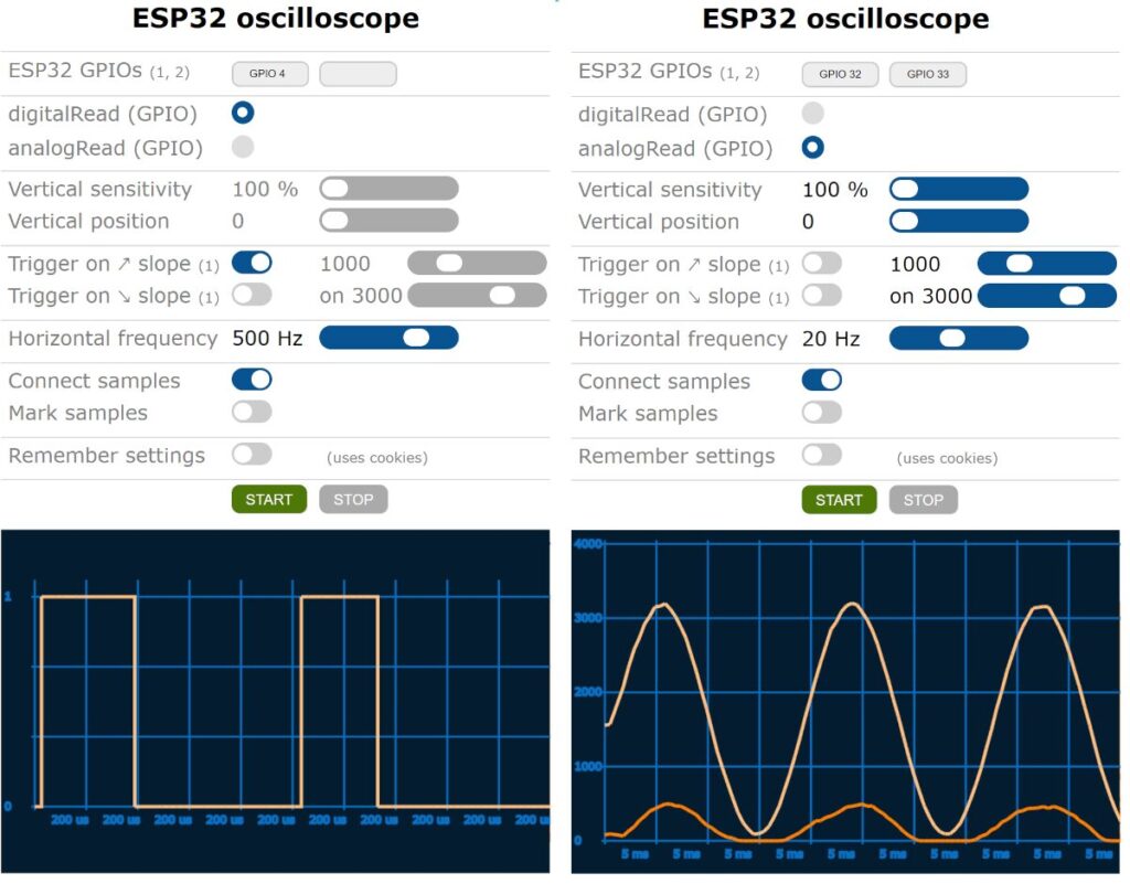 Esp32_oscillscope Arduino firmware turns your ESP32 board into a web ... Esp32_oscillscope Arduino firmware turns your ESP32 board into a web ...